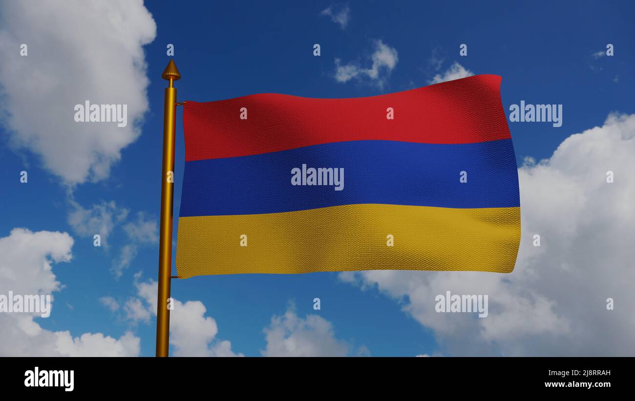 Bandera Nacional De Armenia Bandera Nacional De Armenia En El Poste