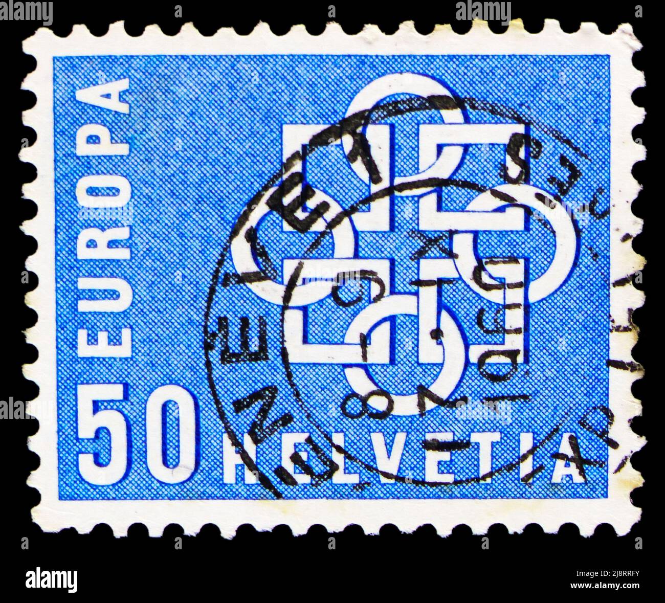 MOSCOW, RUSSIA - MAY 14, 2022: Postage stamp printed in Switzerland ...