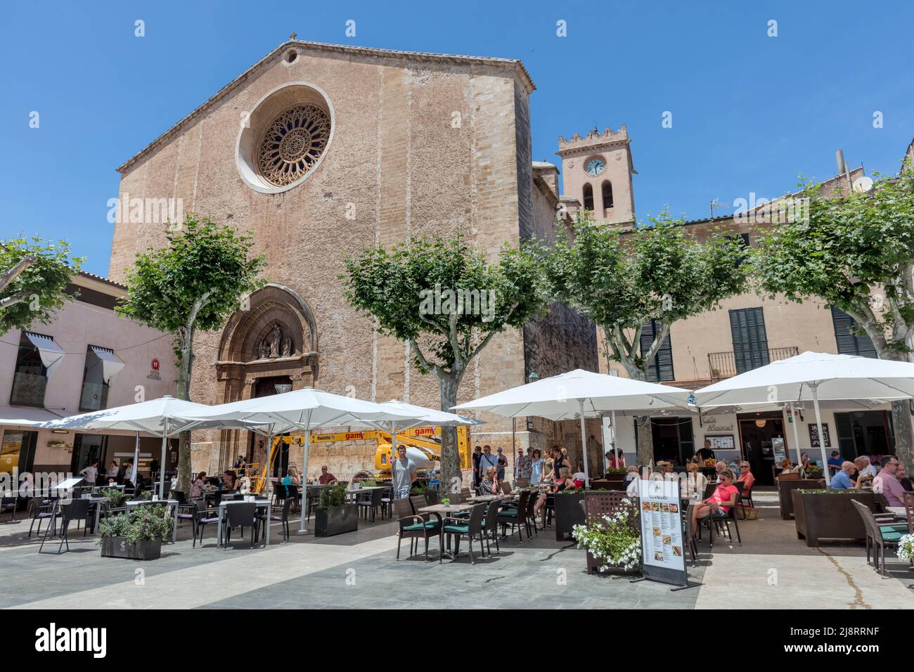 Cafes and restaurants in Placa Major (main town square) by Santa Maria ...