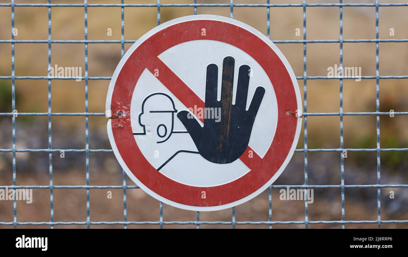 Stuttgart, Germany - Jul 28, 2021: Close up of a no entry (access ...