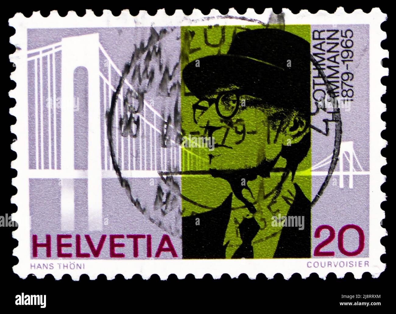 MOSCOW, RUSSIA - MAY 14, 2022: Postage stamp printed in Switzerland ...