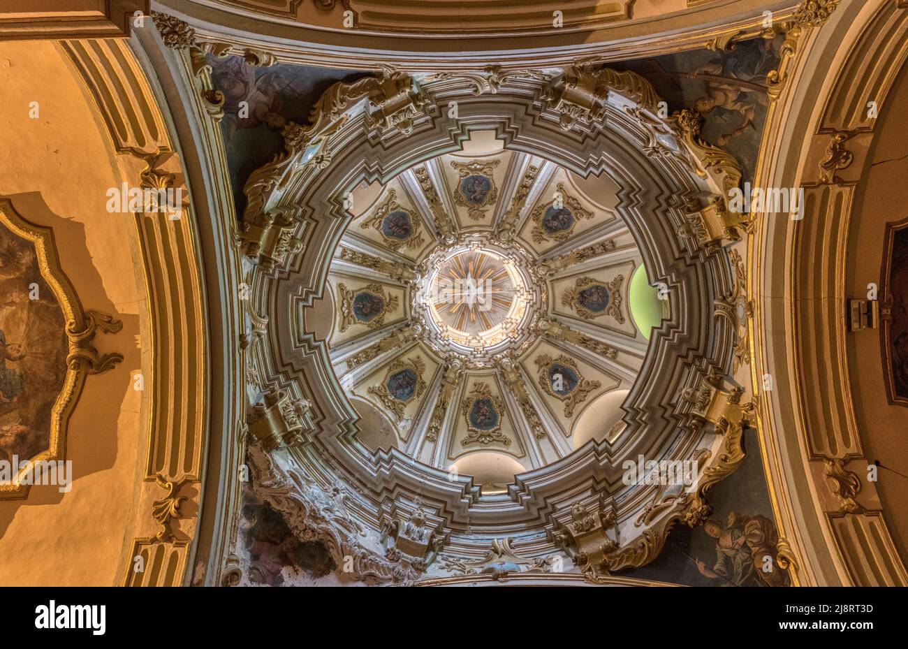 Inside the neo gothic Sant Bartomeu church in main square Placa ...