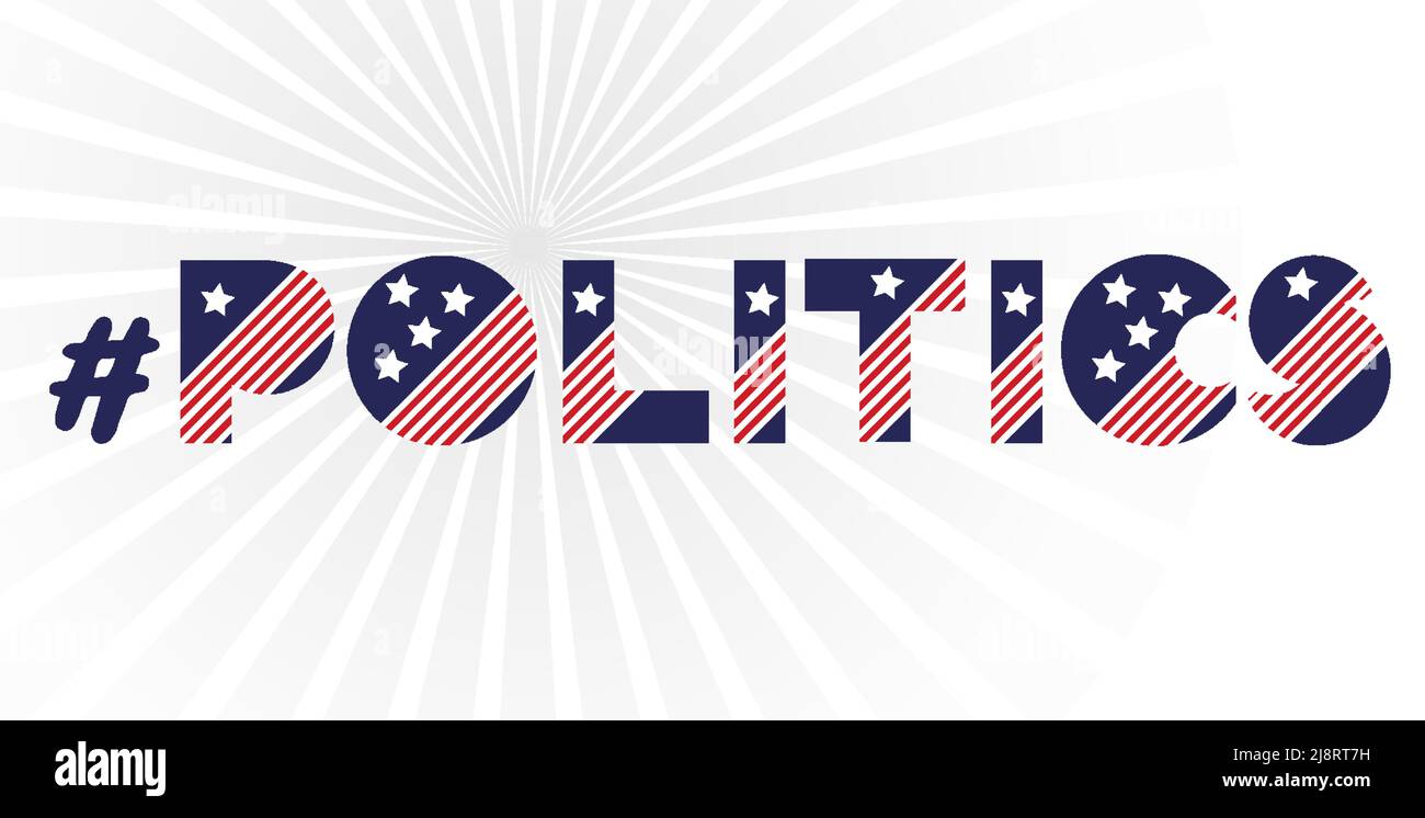 Hashtag midterm election banner on white background. 2022 political ...