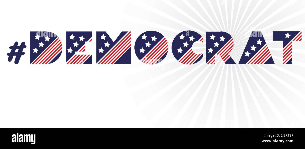 Hashtag midterm election banner on white background. 2022 political ...