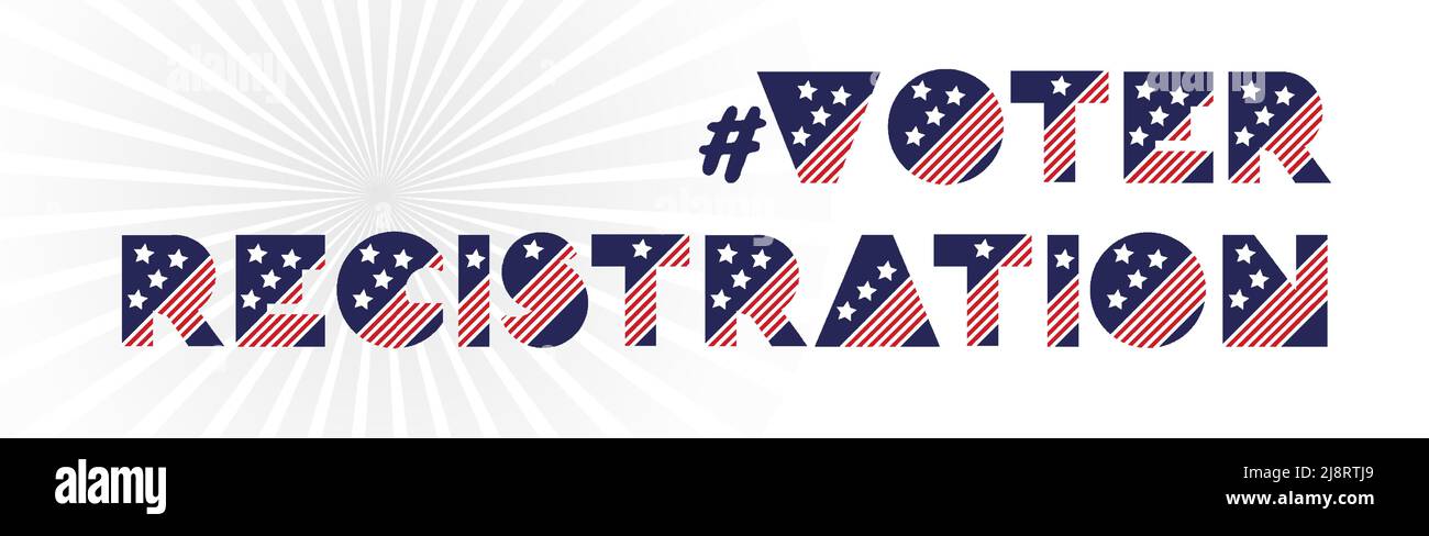 Hashtag midterm election banner on white background. 2022 political ...