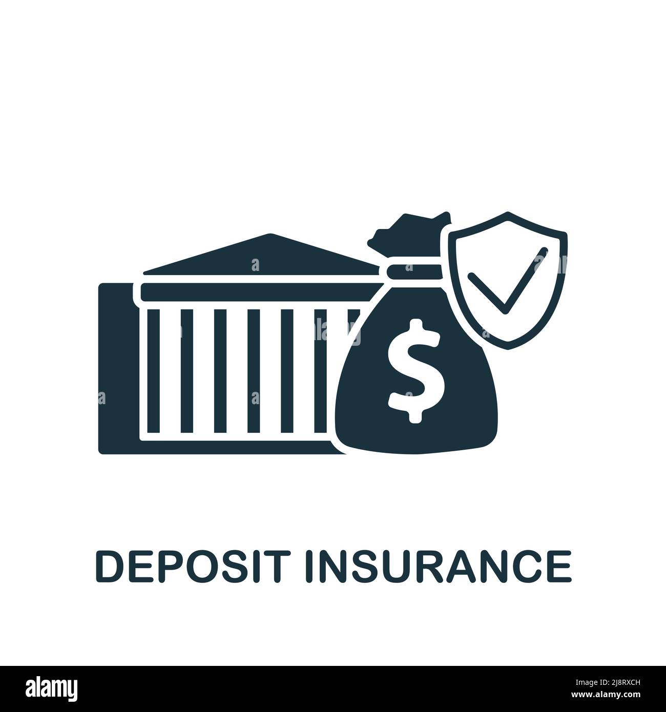 Deposit Insurance icon. Monochrome simple Insurance icon for templates ...