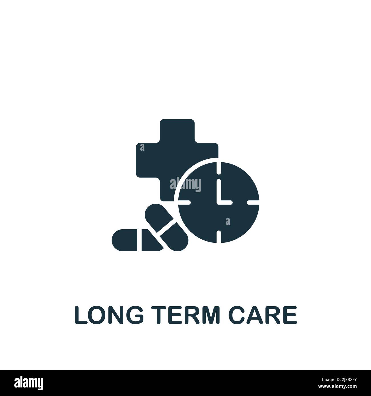 Long Term Care icon. Monochrome simple Insurance icon for templates ...