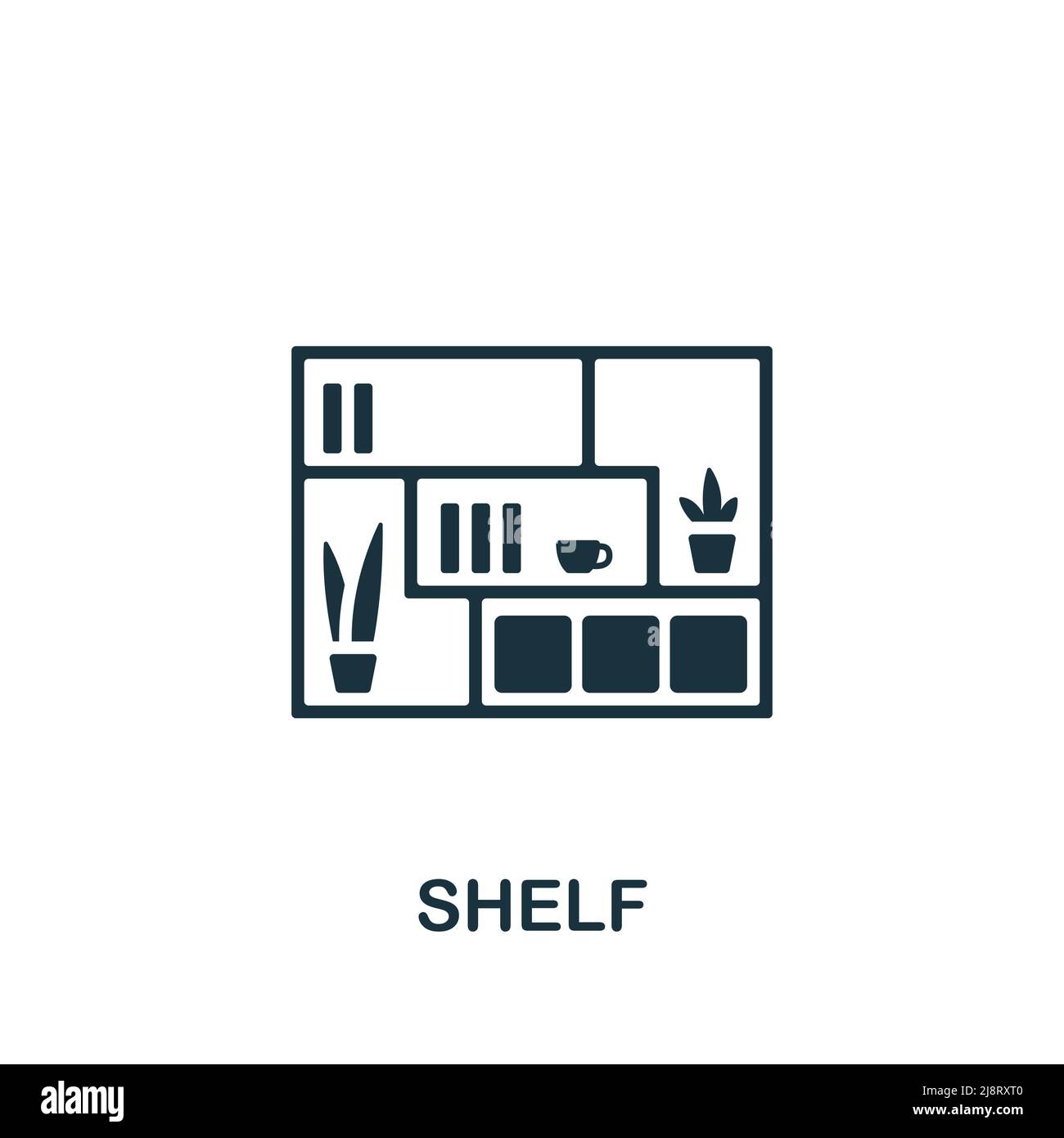 Shelf icon. Monochrome simple Interior Furniture icon for templates ...