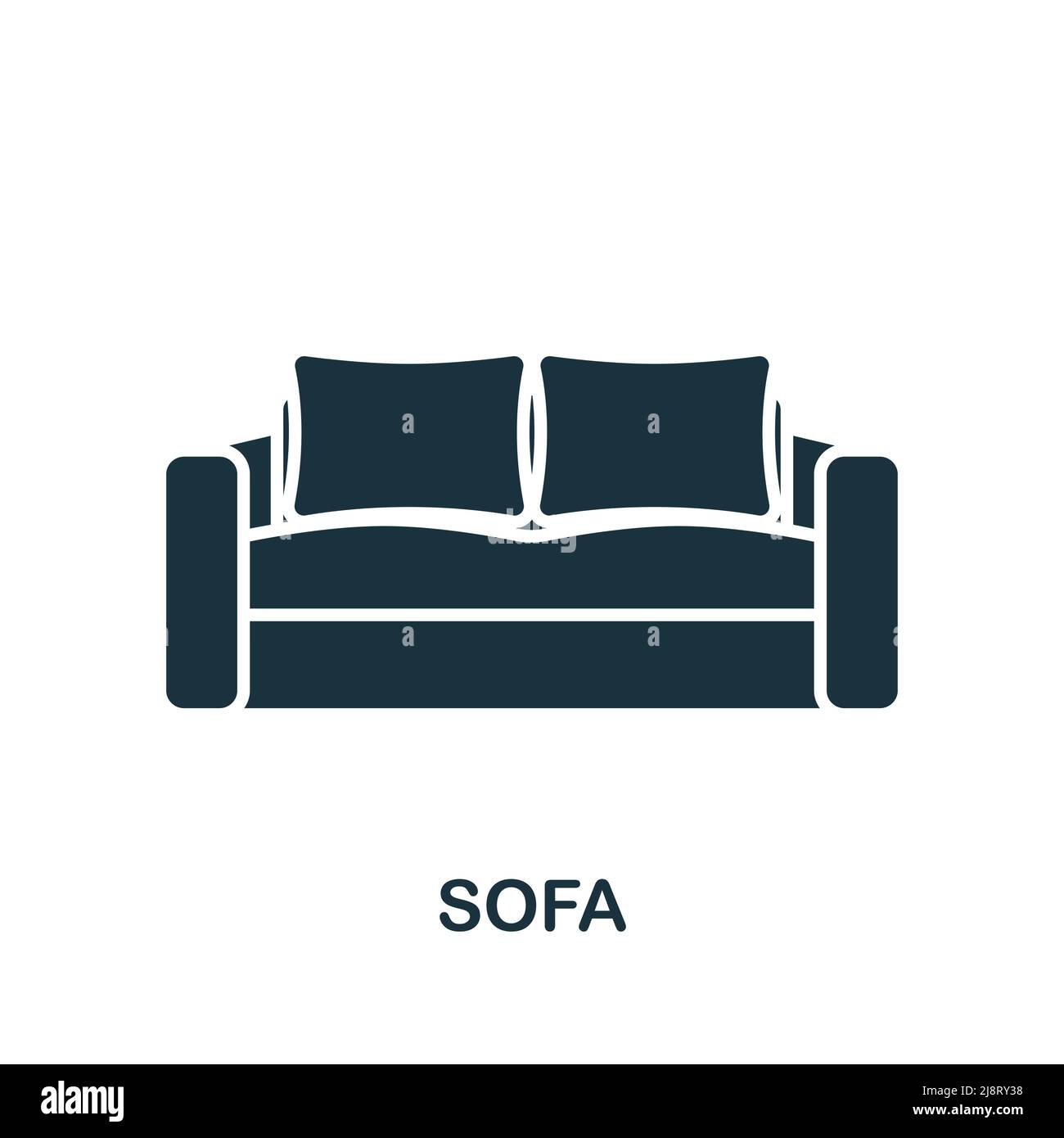 Sofa icon. Monochrome simple Interior Furniture icon for templates, web ...