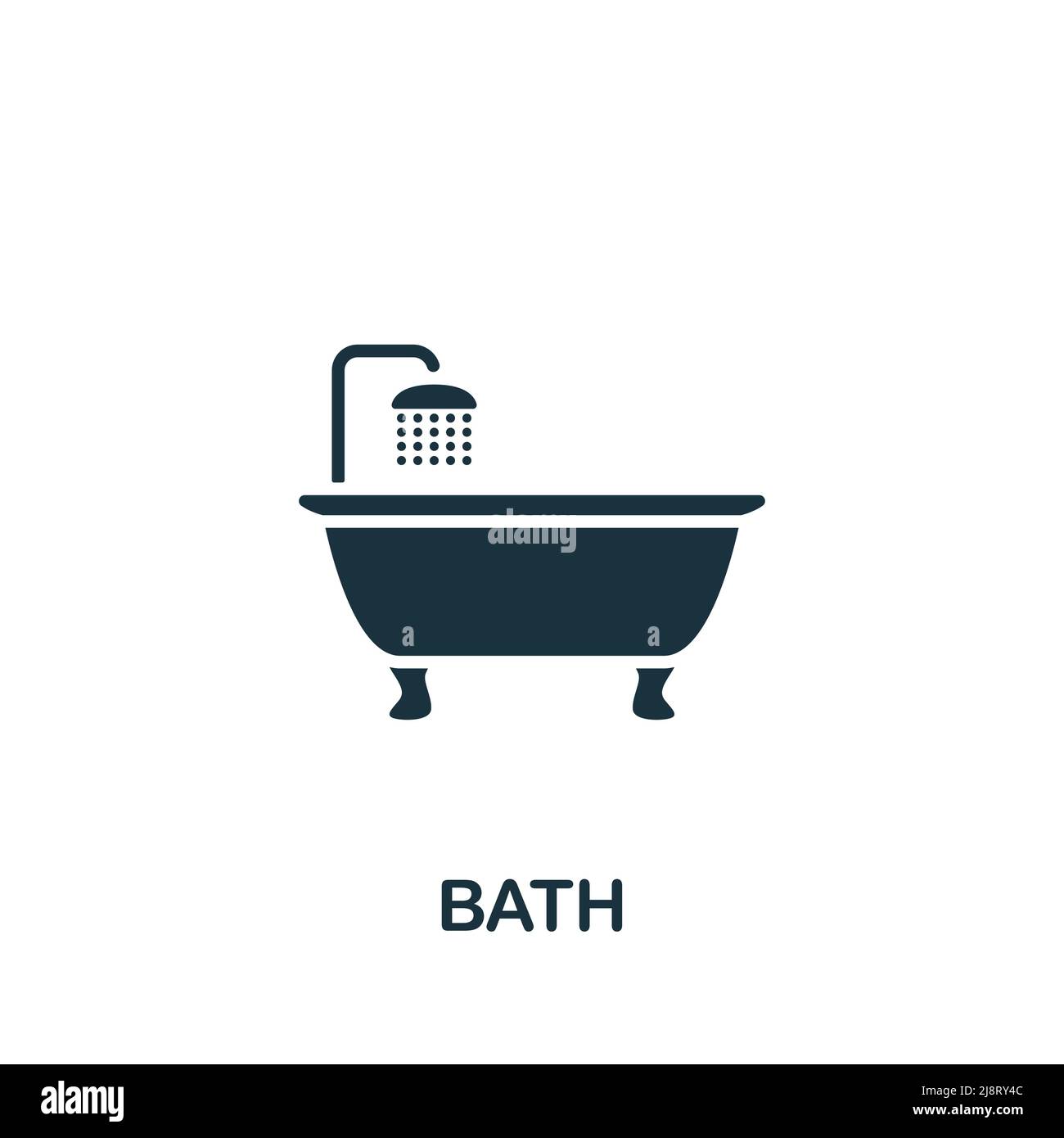 Bath icon. Monochrome simple Interior Furniture icon for templates, web ...