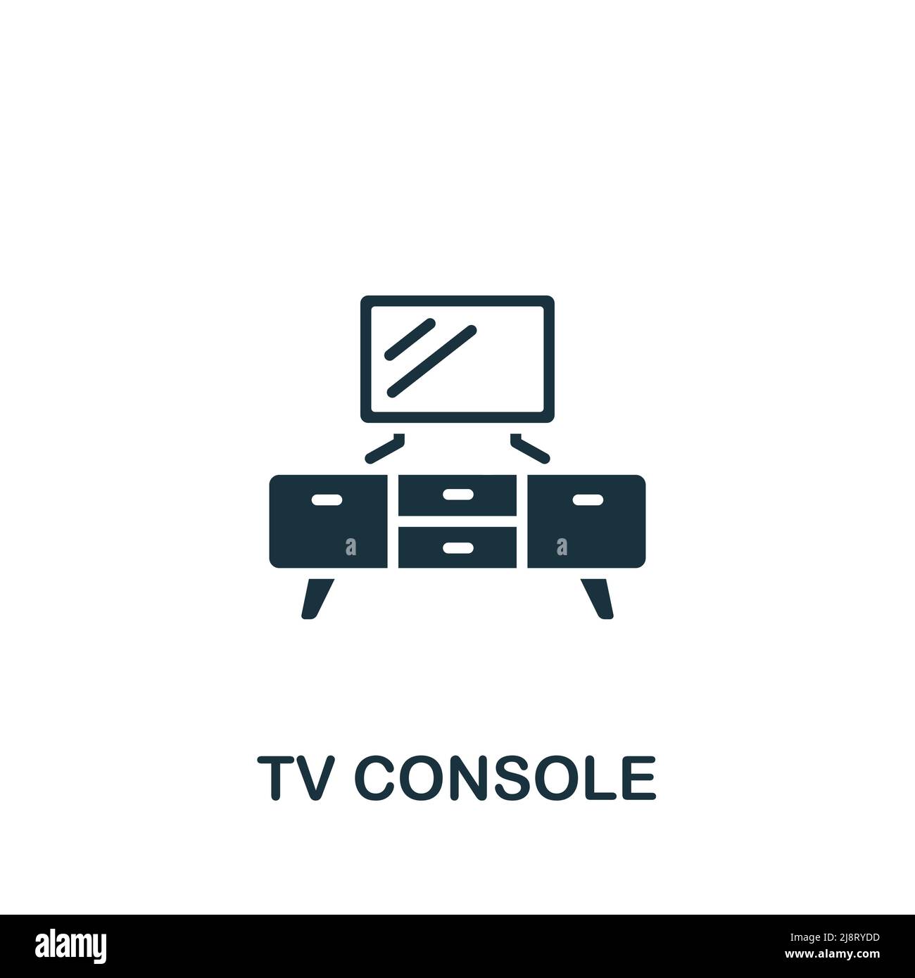 Tv Console icon. Monochrome simple Interior Furniture icon for ...