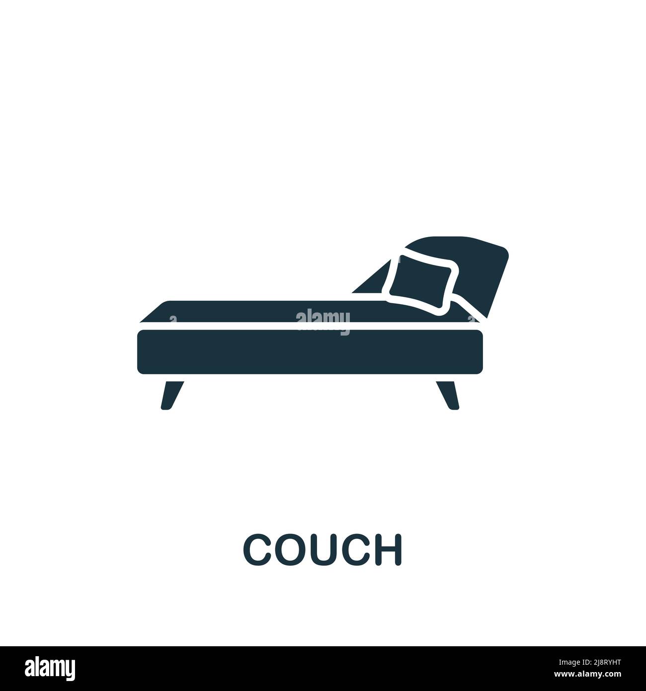 Couch icon. Monochrome simple Interior Furniture icon for templates ...