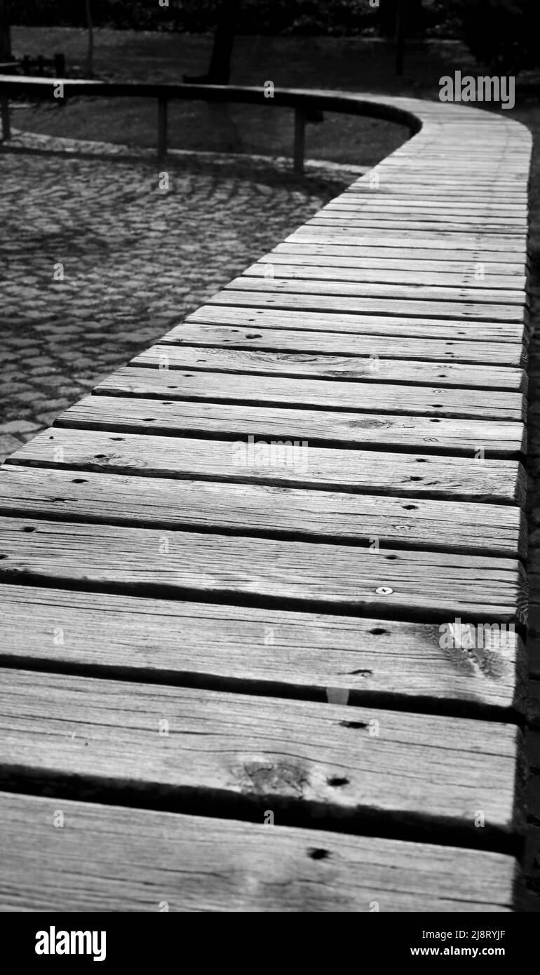 Wooden bridge with shadows background stock photo Stock Photo - Alamy