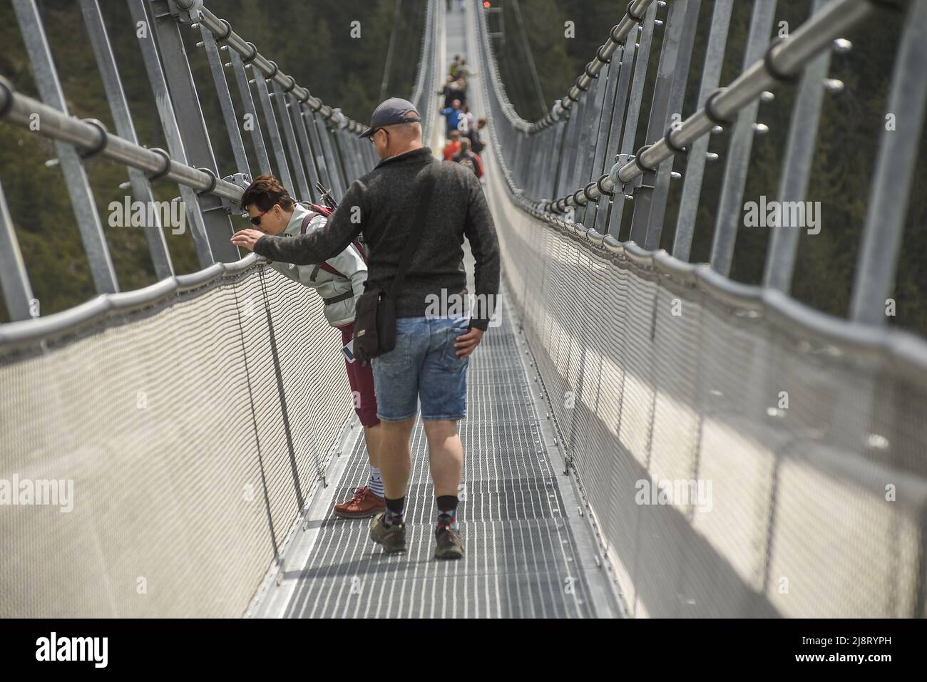 The world's longest suspension footbridge, Sky Bridge 721 in mountain ...