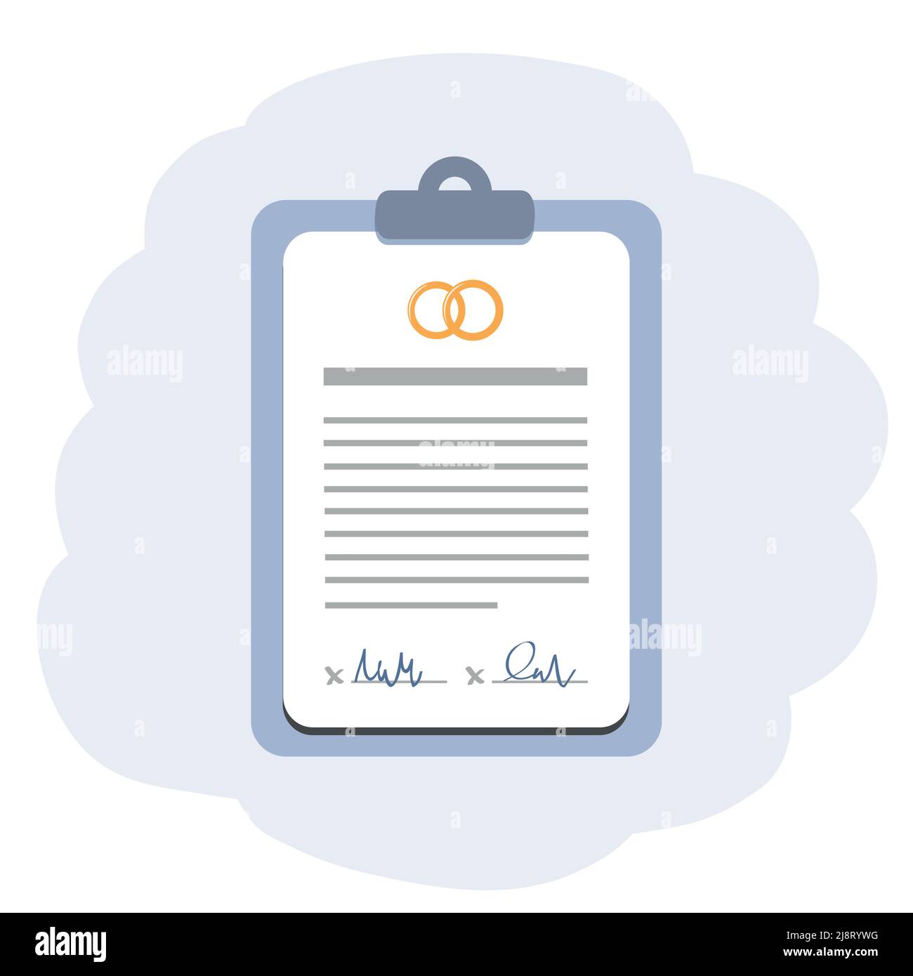 marriage contract info graphic with clip board Stock Vector Image & Art ...