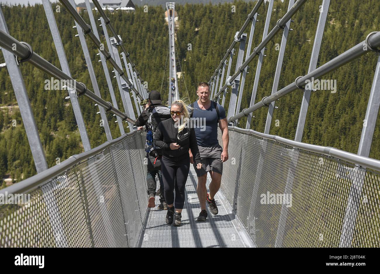 The world's longest suspension footbridge, Sky Bridge 721 in mountain ...