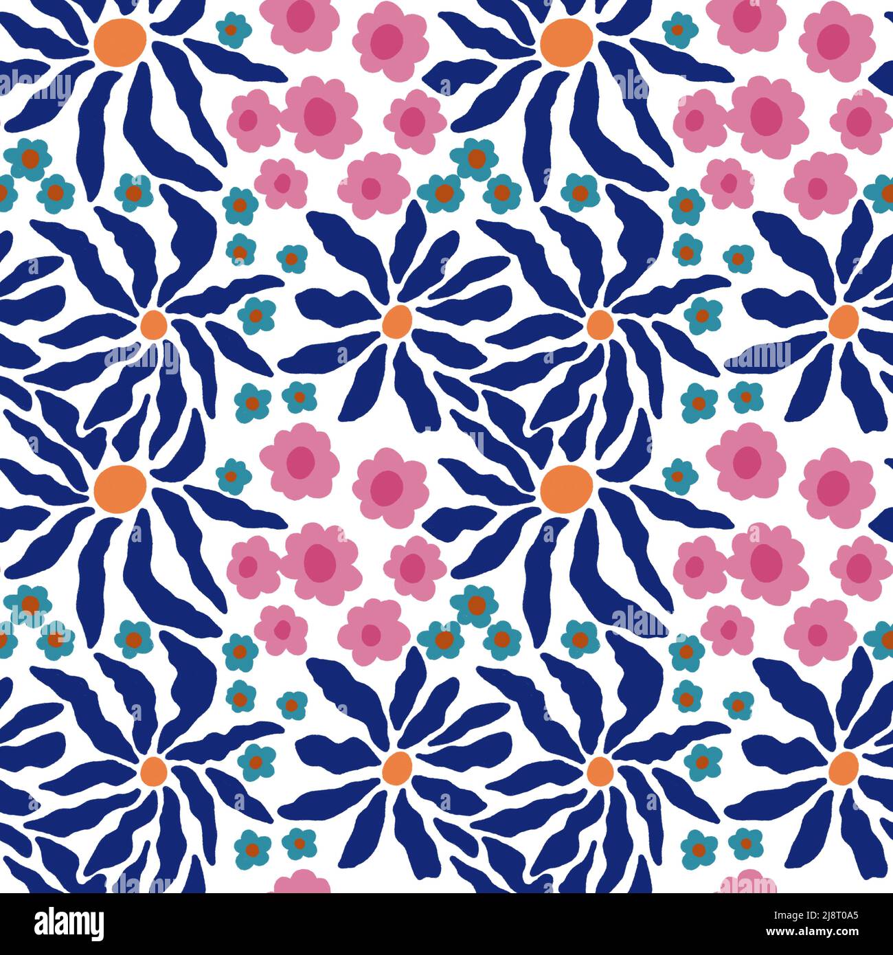 Floral pattern in retro style. Illustration with little flowers. Print ...