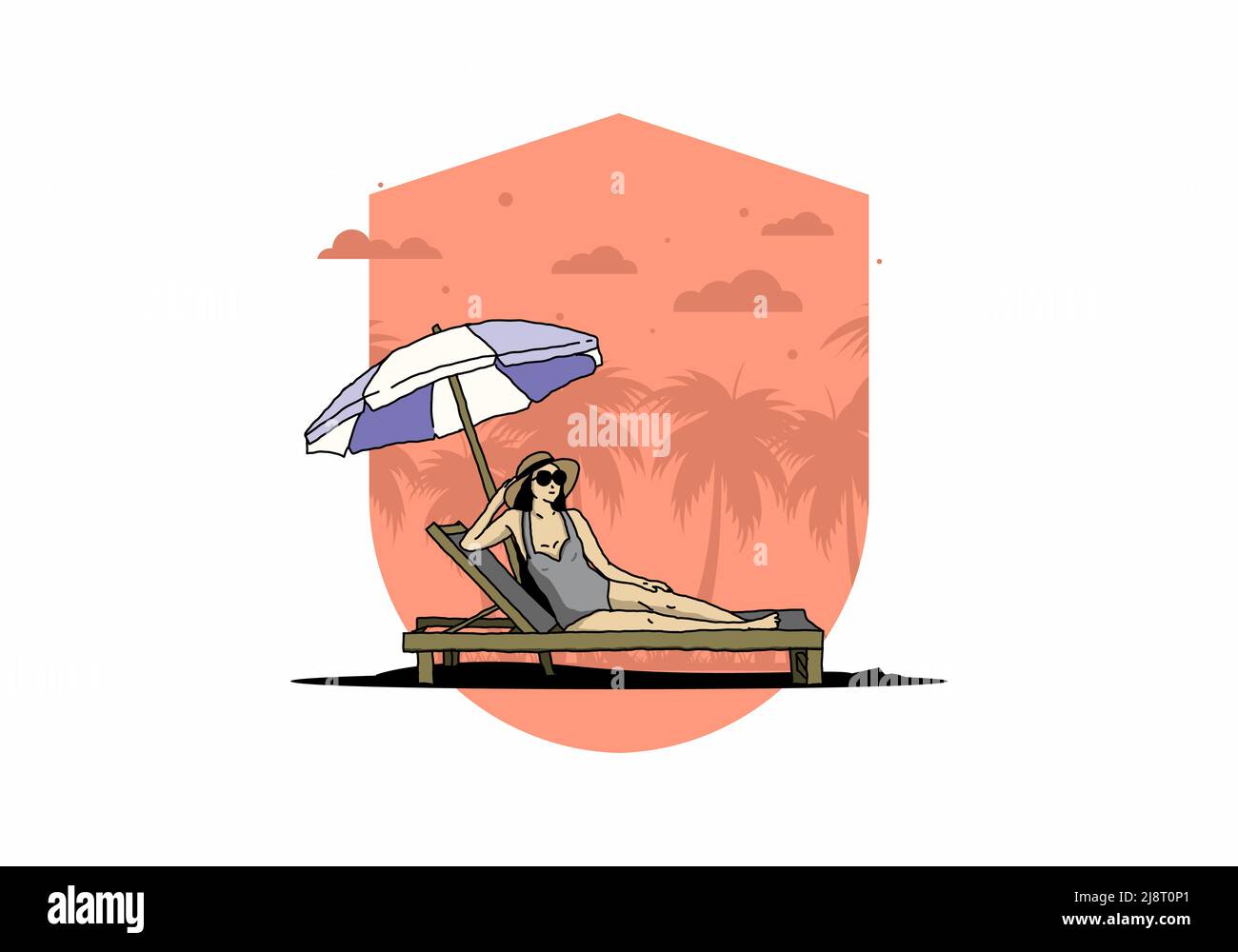 Woman Sunbathing On Lounge Chair Cut Out Stock Images And Pictures Alamy