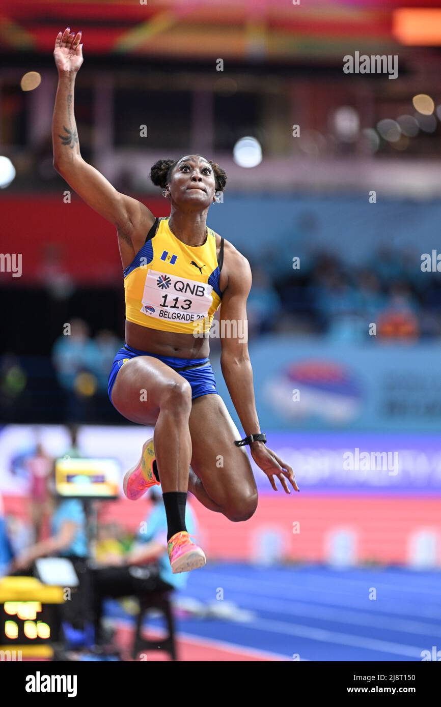 Akela Jones participating in the Belgrade 2022 World Indoor ...