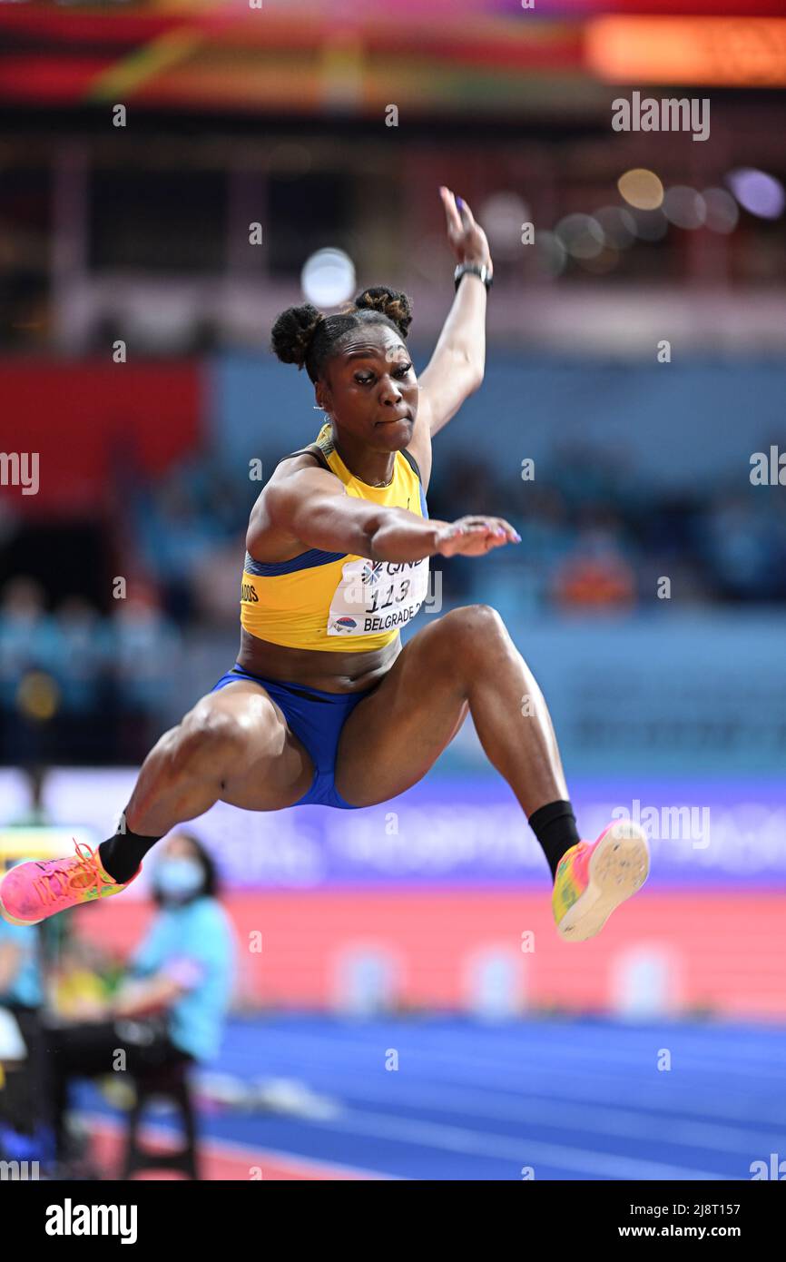 Akela Jones participating in the Belgrade 2022 World Indoor ...