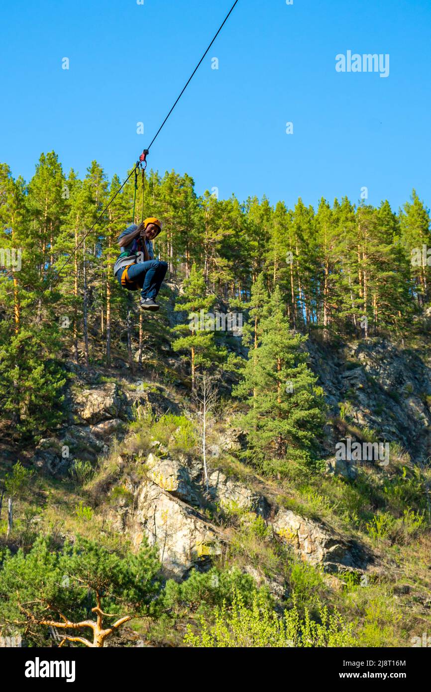 Kamysh waterfall in the Altai Republic, viewing platforms and a ...