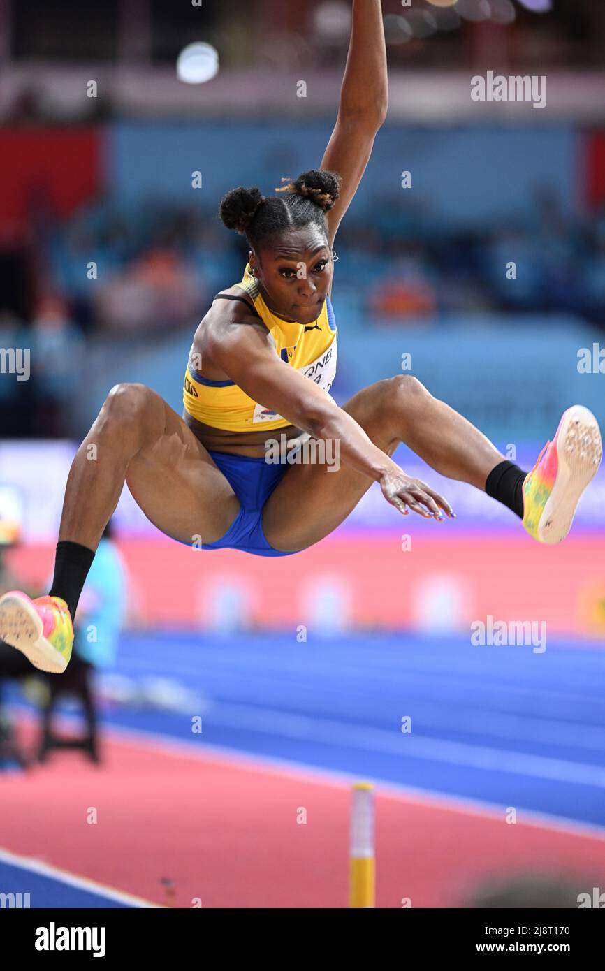 Akela Jones participating in the Belgrade 2022 World Indoor ...