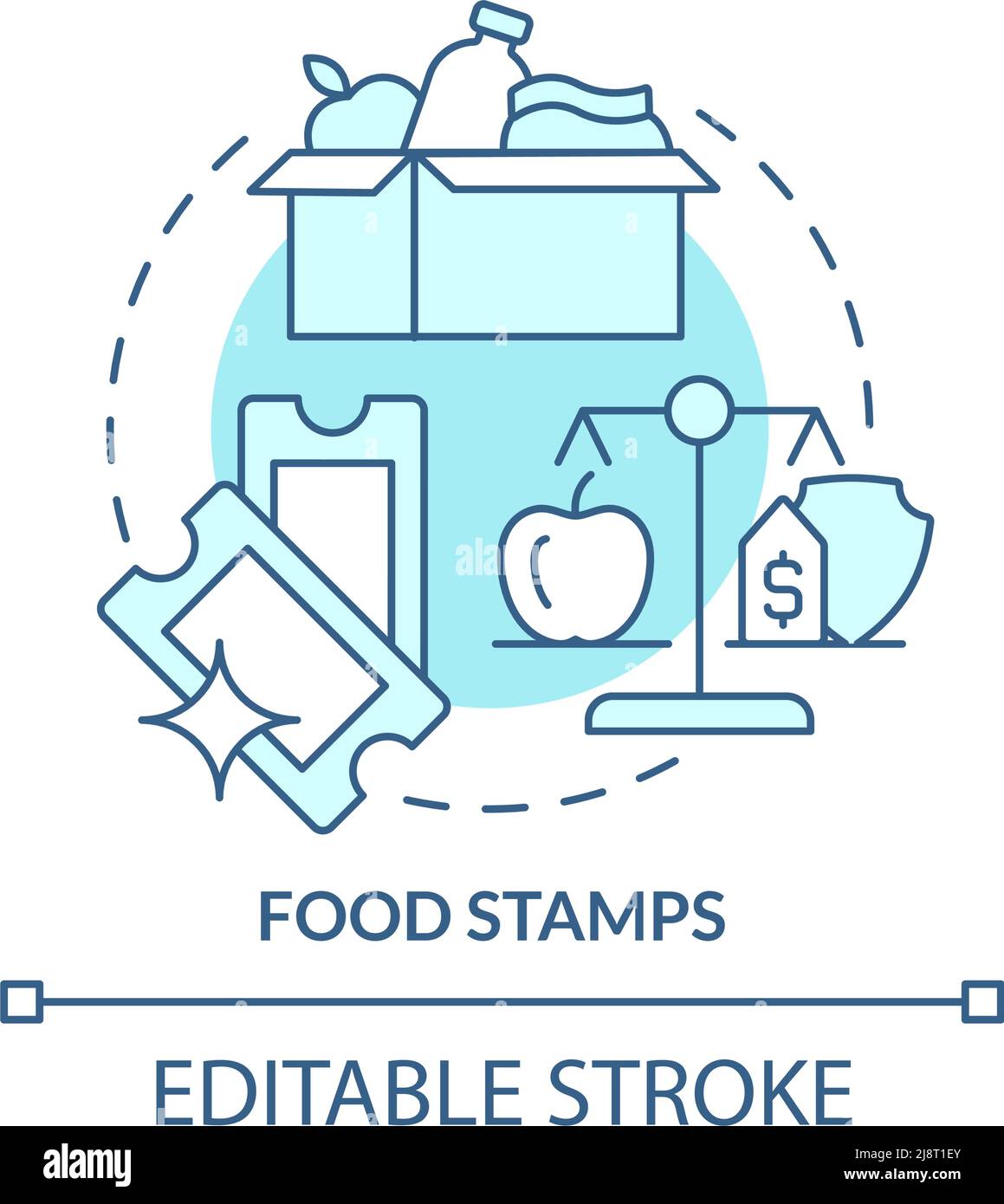Food stamps turquoise concept icon Stock Vector Image & Art - Alamy