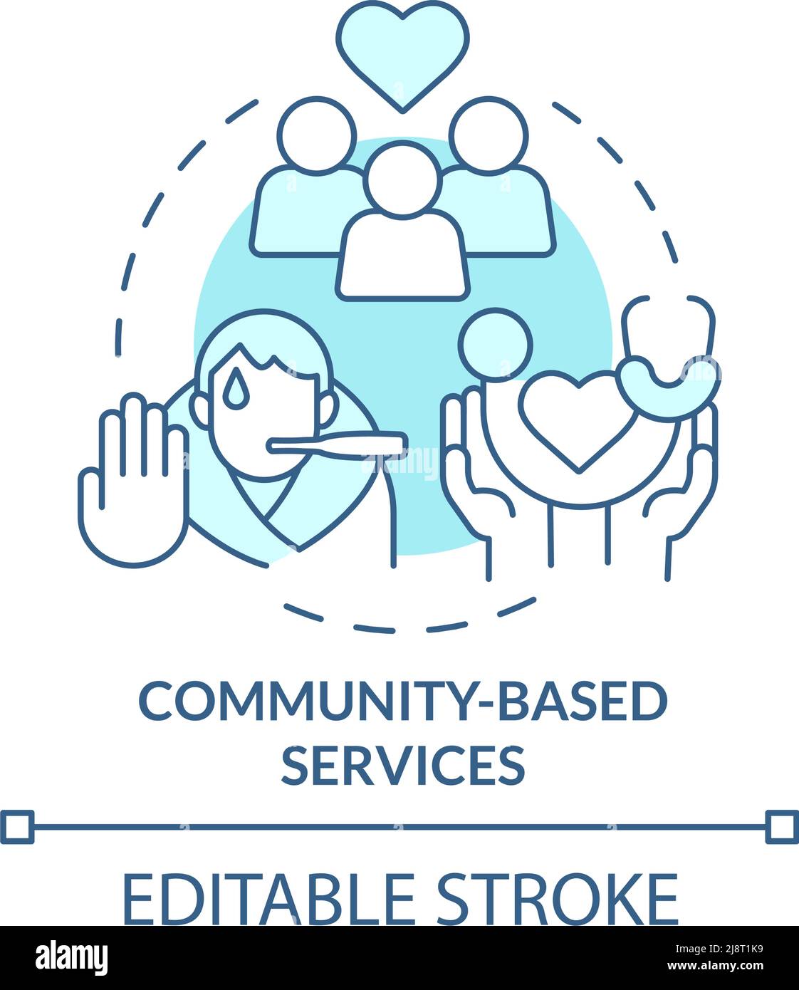 Community based services turquoise concept icon Stock Vector Image ...