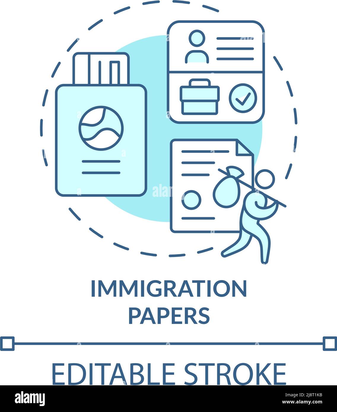 Immigration papers turquoise concept icon Stock Vector Image & Art - Alamy
