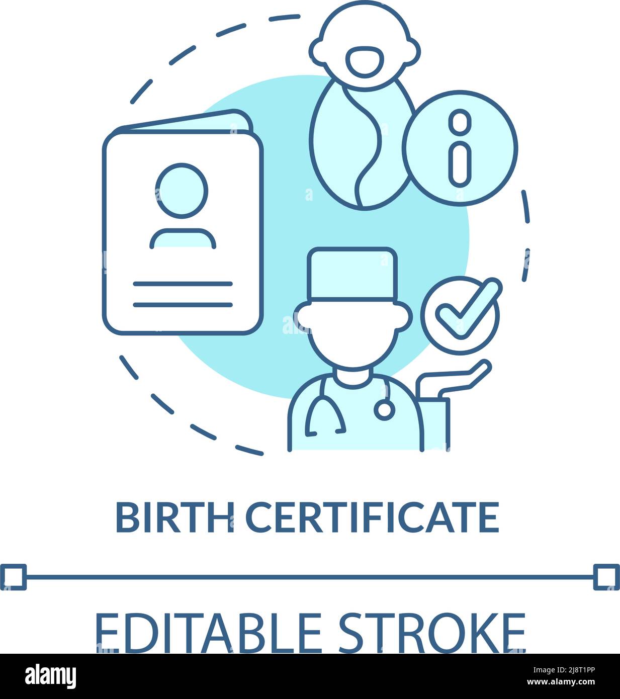 Birth certificate turquoise concept icon Stock Vector Image & Art - Alamy