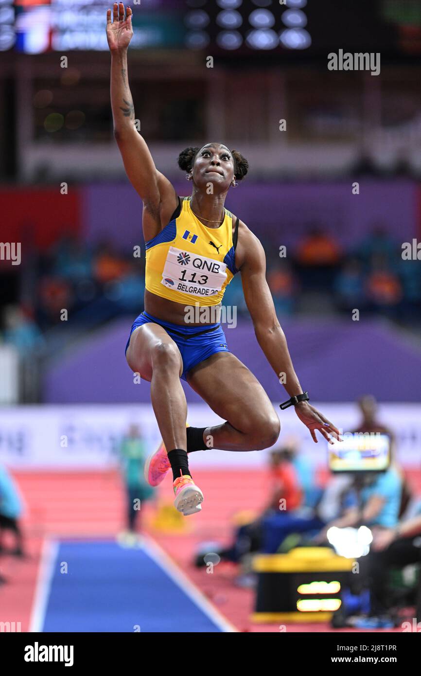 Akela Jones participating in the Belgrade 2022 World Indoor ...