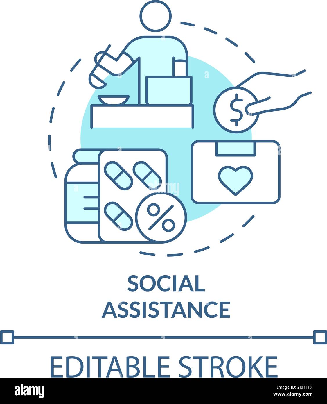 Social assistance turquoise concept icon Stock Vector Image & Art - Alamy