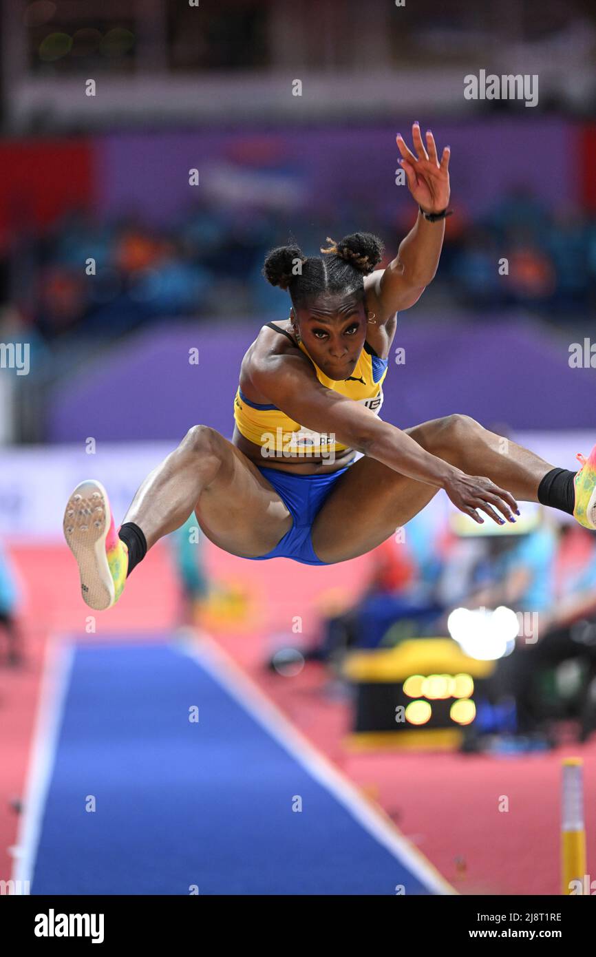 Akela Jones participating in the Belgrade 2022 World Indoor ...