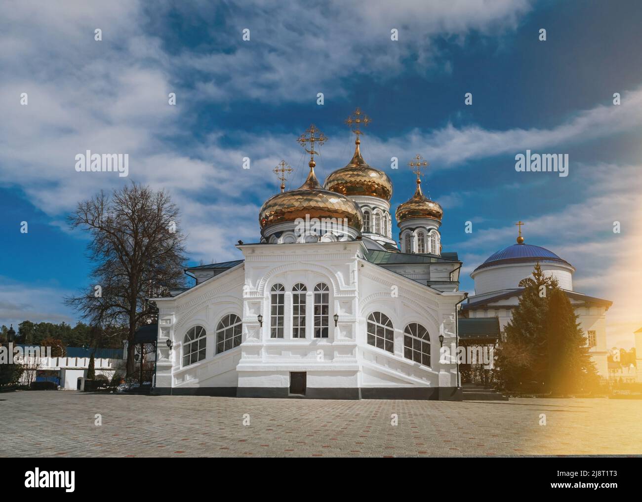 Raifa Bogoroditsky Monastery. Troitsk cathedral. Spring view. The ...