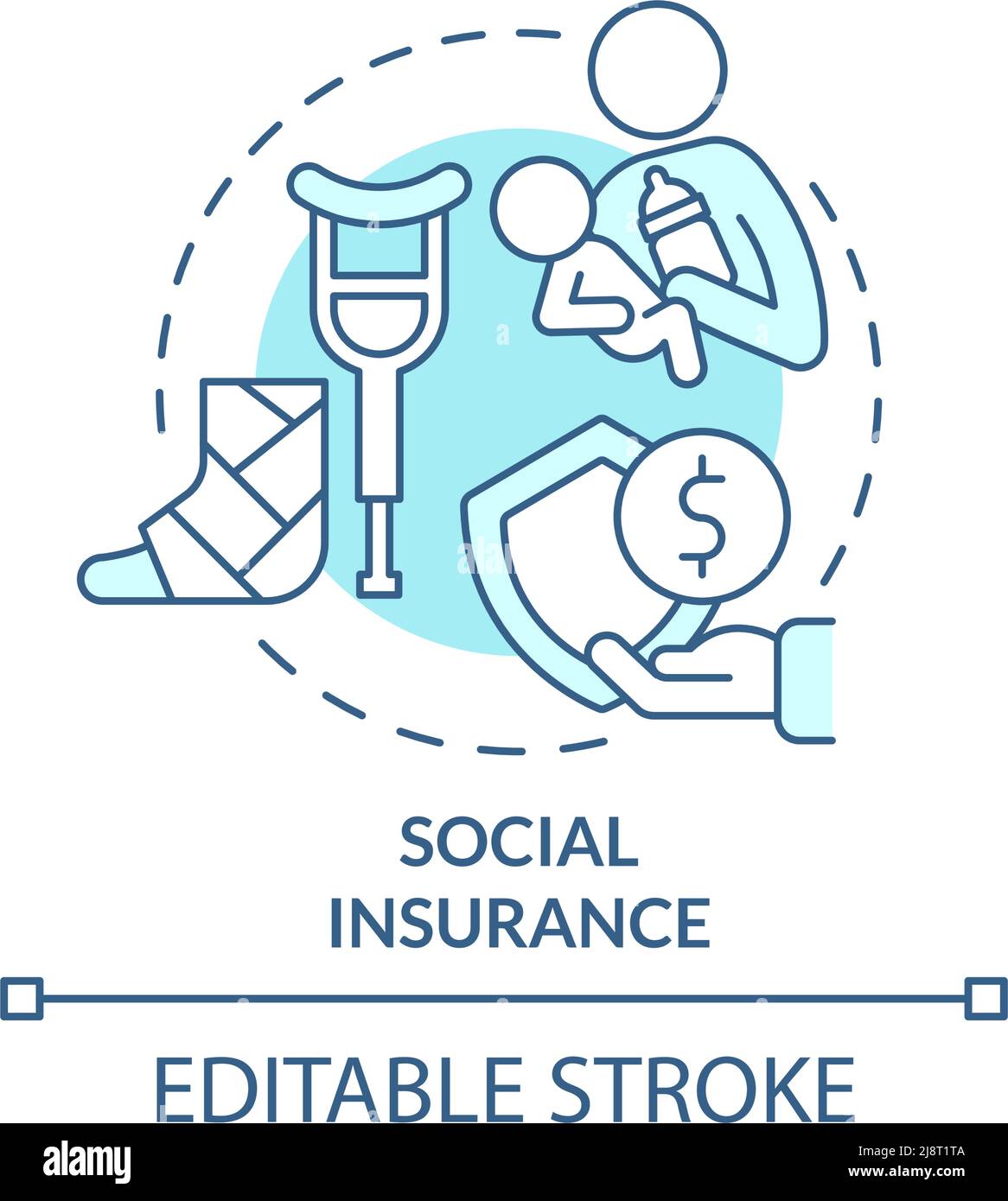 Social insurance turquoise concept icon Stock Vector Image & Art - Alamy