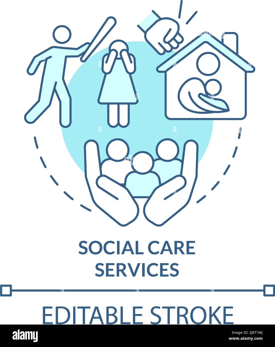 Social care services turquoise concept icon Stock Vector Image & Art ...