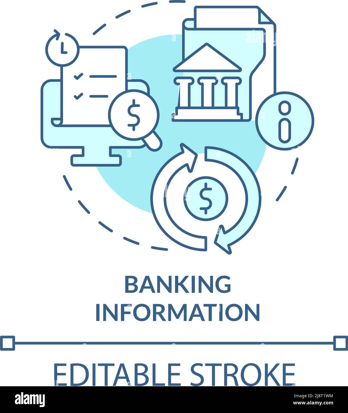 Banking information turquoise concept icon Stock Vector Image & Art - Alamy