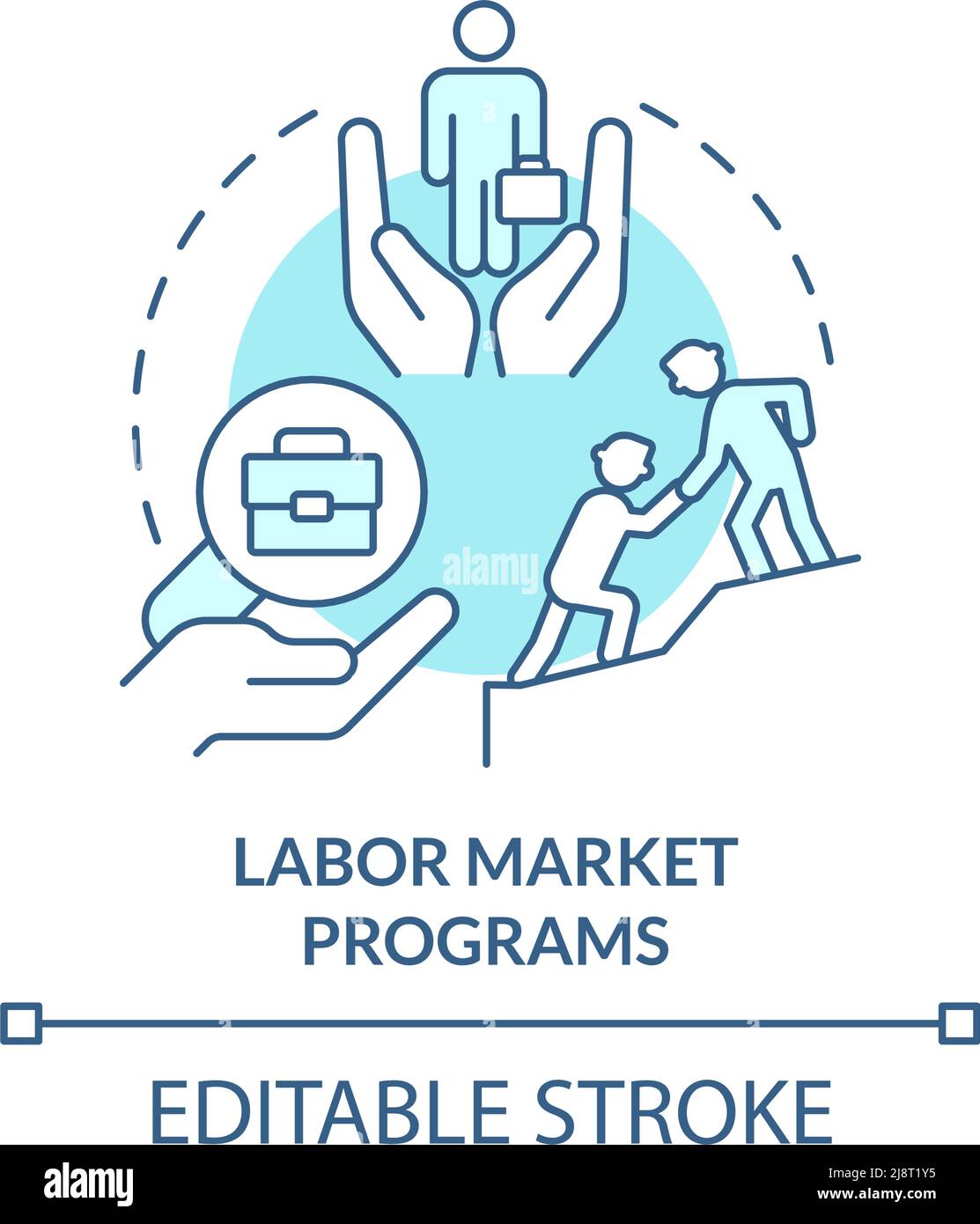 Labor market programs turquoise concept icon Stock Vector Image & Art ...