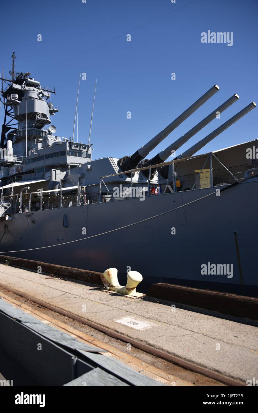 San Pedro, CA. USA. 2/28/2022. U.S.S. Iowa BB-61. U.S. Iowa BB-61 ...
