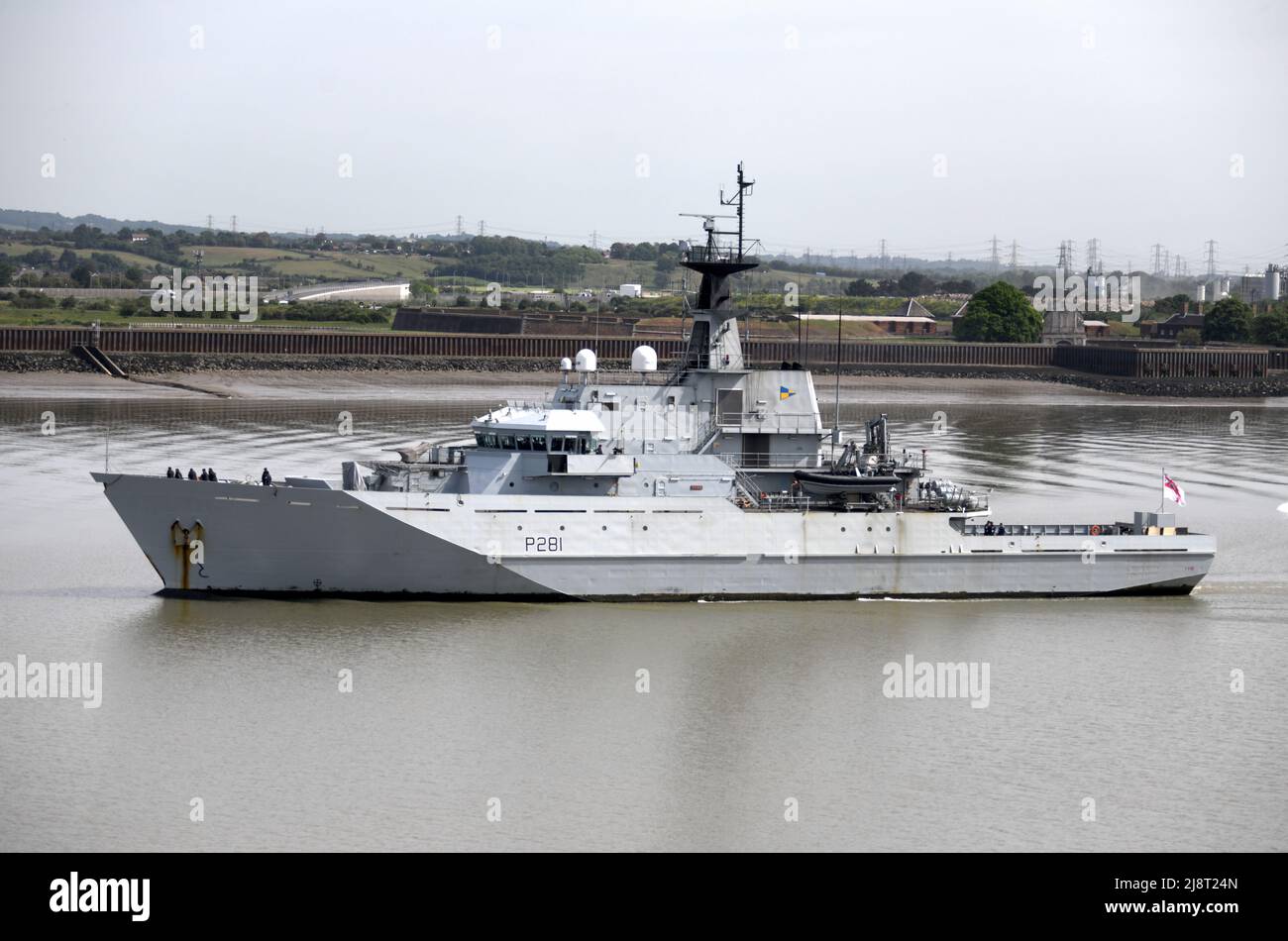 18/05/2022 Tilbury UK. HMS Tyne is a River-Class offshore patrol vessel ...