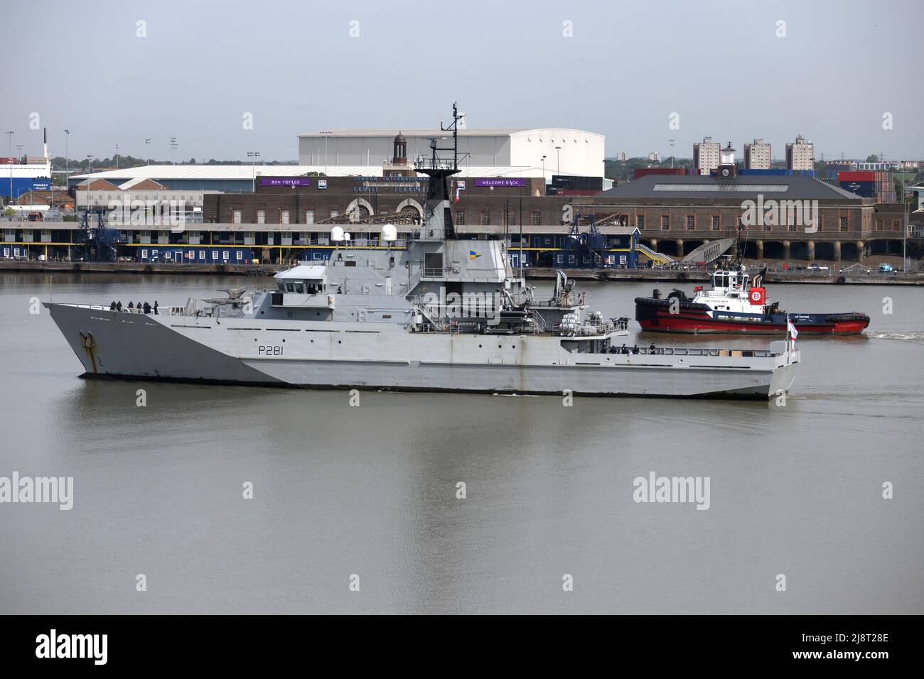 18/05/2022 Tilbury UK. HMS Tyne is a River-Class offshore patrol vessel ...