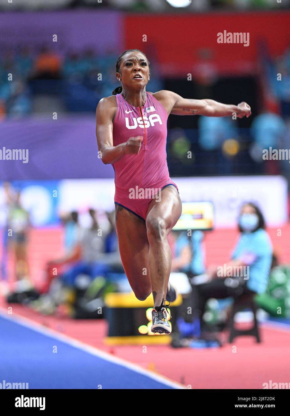 Tiffany Flynn participating in the Belgrade 2022 World Indoor ...