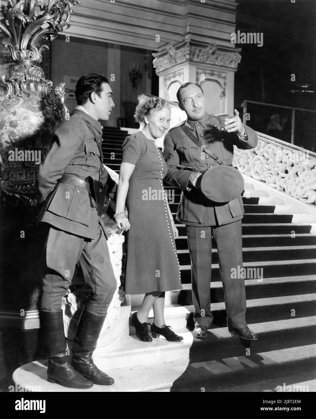 ANTHONY QUINN and LIONEL ATWILL on set candid with Female Set Visitor ...