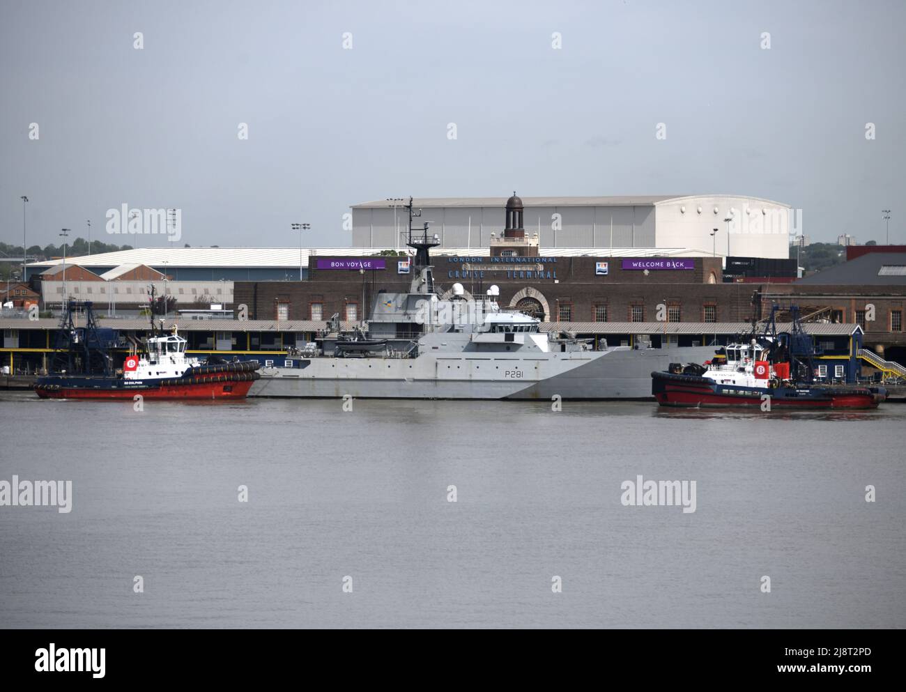 18/05/2022 Tilbury UK. HMS Tyne is a River-Class offshore patrol vessel ...