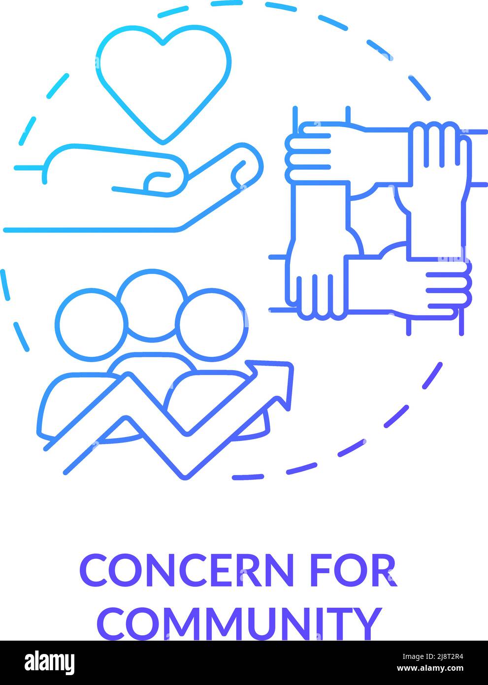 Concern for community blue gradient concept icon Stock Vector Image ...