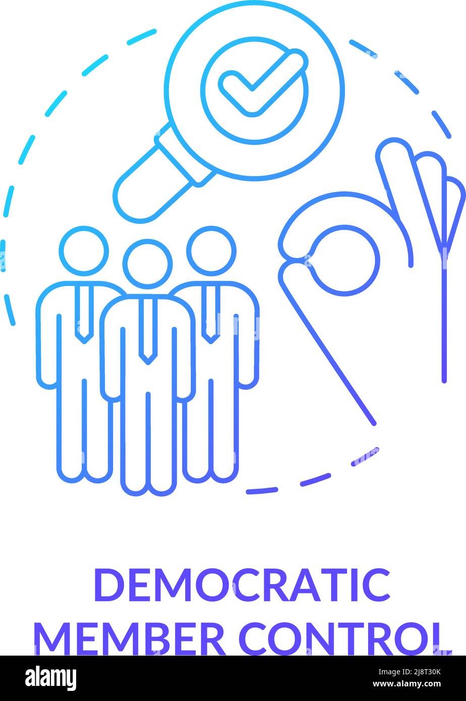 Democratic member control blue gradient concept icon Stock Vector Image ...