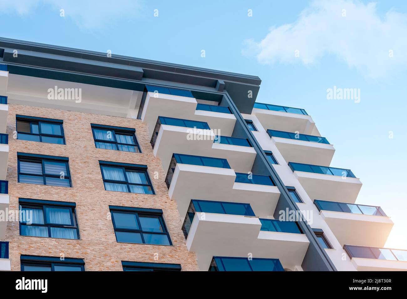 Modern facade of a residential apartment building in southern Turkey ...