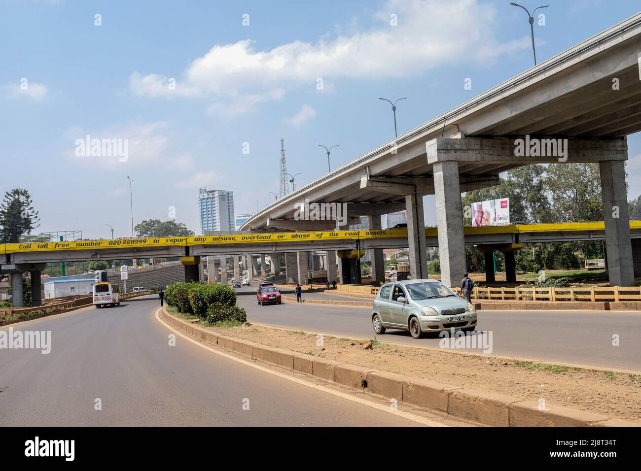 Motorists drive past the new Nairobi Expressway. On 14th May 2022 ...