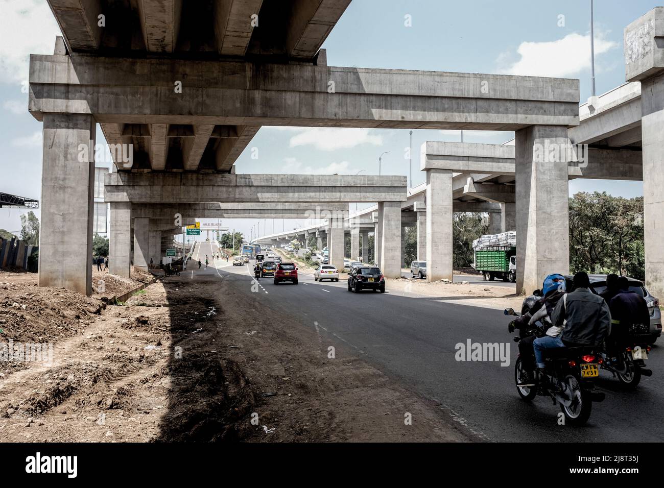 Motorists drive past the new Nairobi Expressway. On 14th May 2022 ...