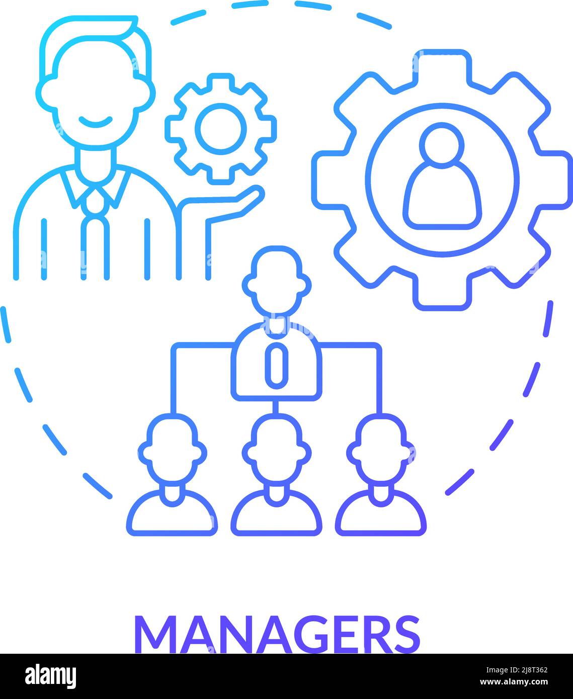 Managers blue gradient concept icon Stock Vector Image & Art - Alamy